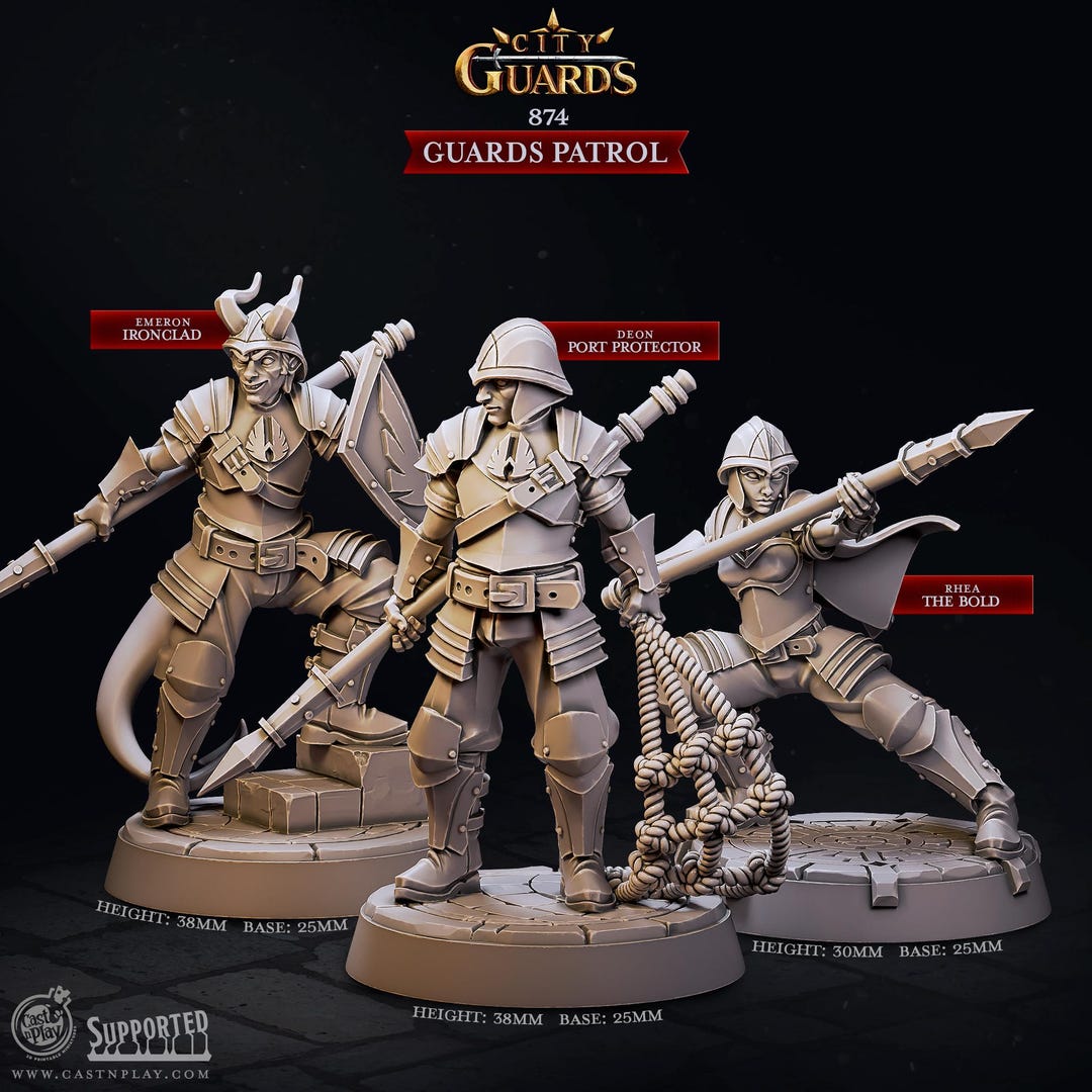 Guard Patrol - Multiple Poses - Dnd Miniatures 32mm 8K Resin - TTRPG ...