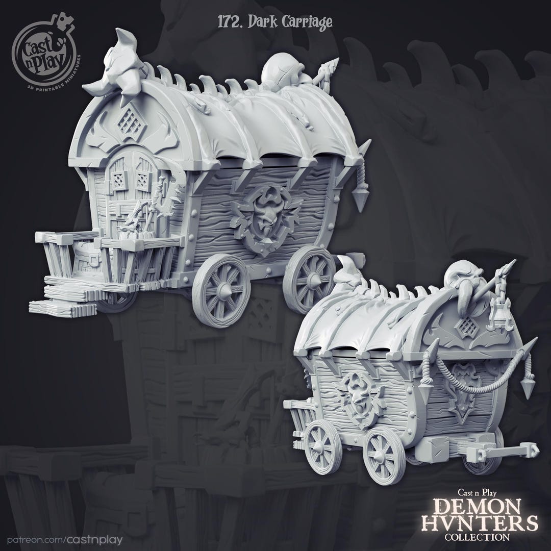 Dark Carriage Multiple Poses Dnd Miniatures 32mm 8K Resin Quality ...