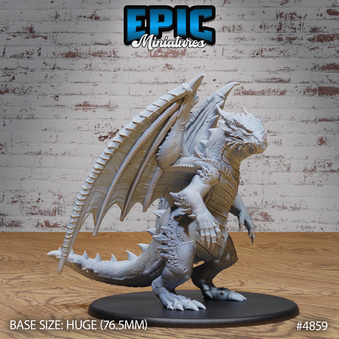 Bipedal Dragon Huge Multiple Poses Dnd Miniatures 32mm 8K Resin Quality ...
