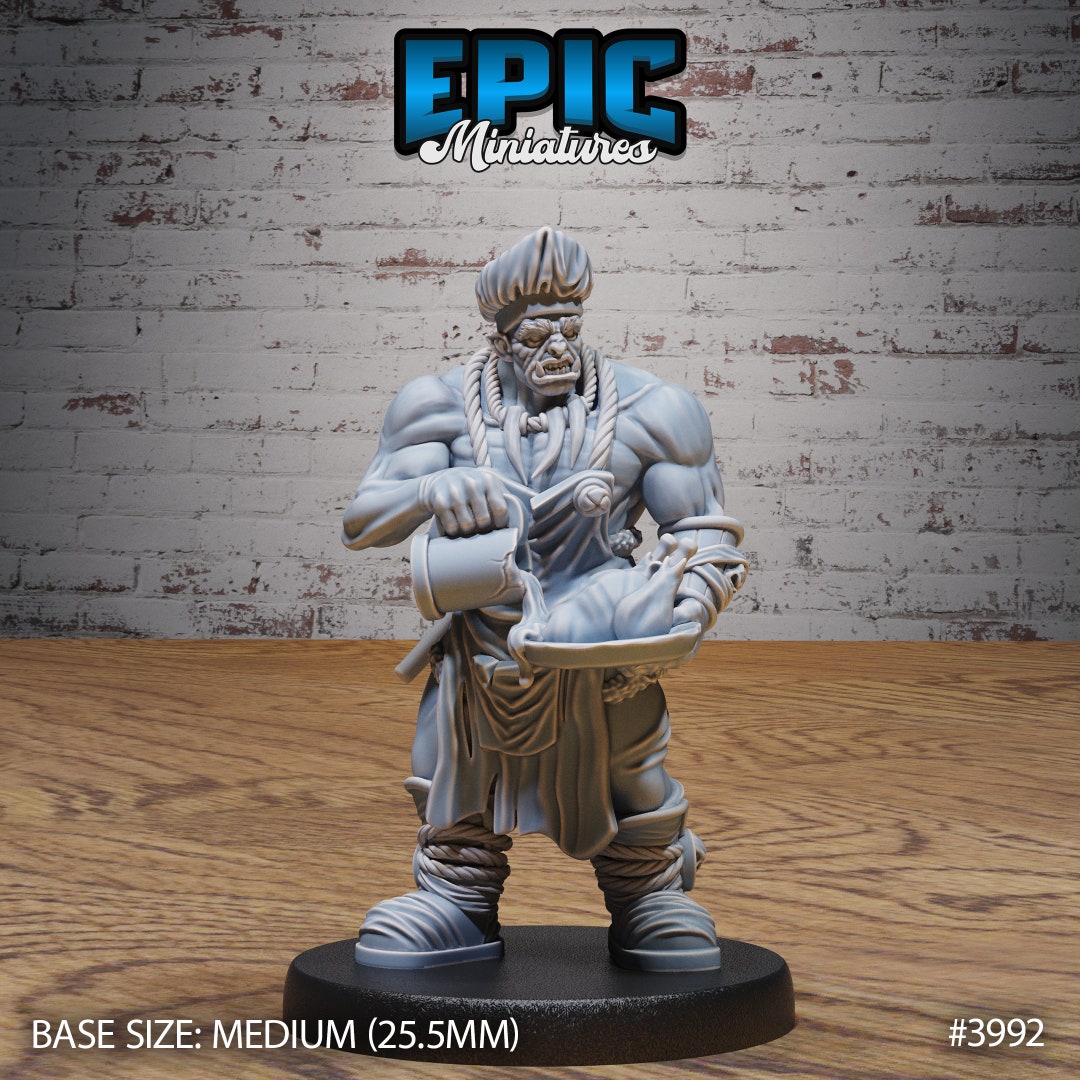 Orc Villager Cook Dnd Miniatures 32mm 8K Resin Quality Prints ...