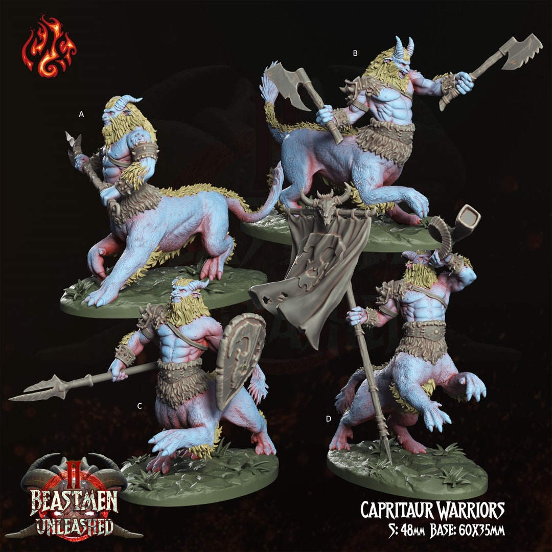 Capritaur Warriors - Dnd Miniatures 32mm 8K Resin Quality Prints ...