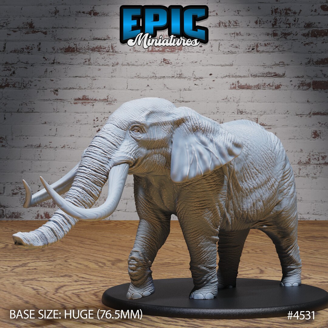 Safari Elephant - Huge - Multiple Poses - Dnd Miniatures 32mm 8K Resin ...