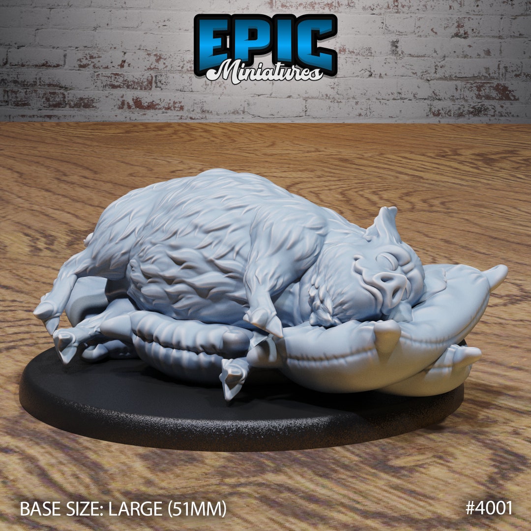 Pig Sleeping - Dnd Miniatures 32mm 8K Resin Quality Prints - Characters ...