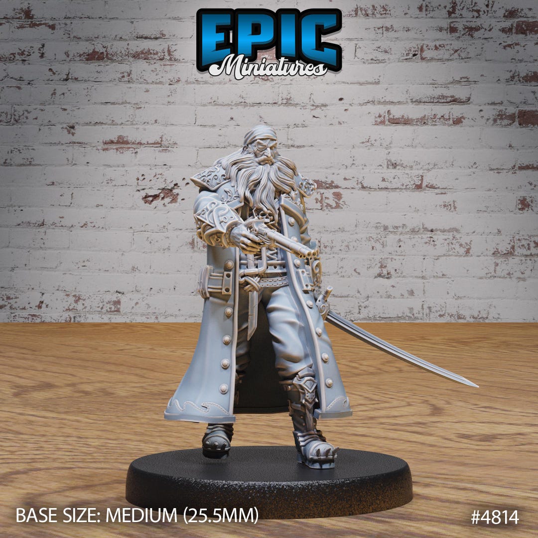 Pirate Captain - Multiple Poses - Dnd Miniatures 32mm 8K Resin Quality ...