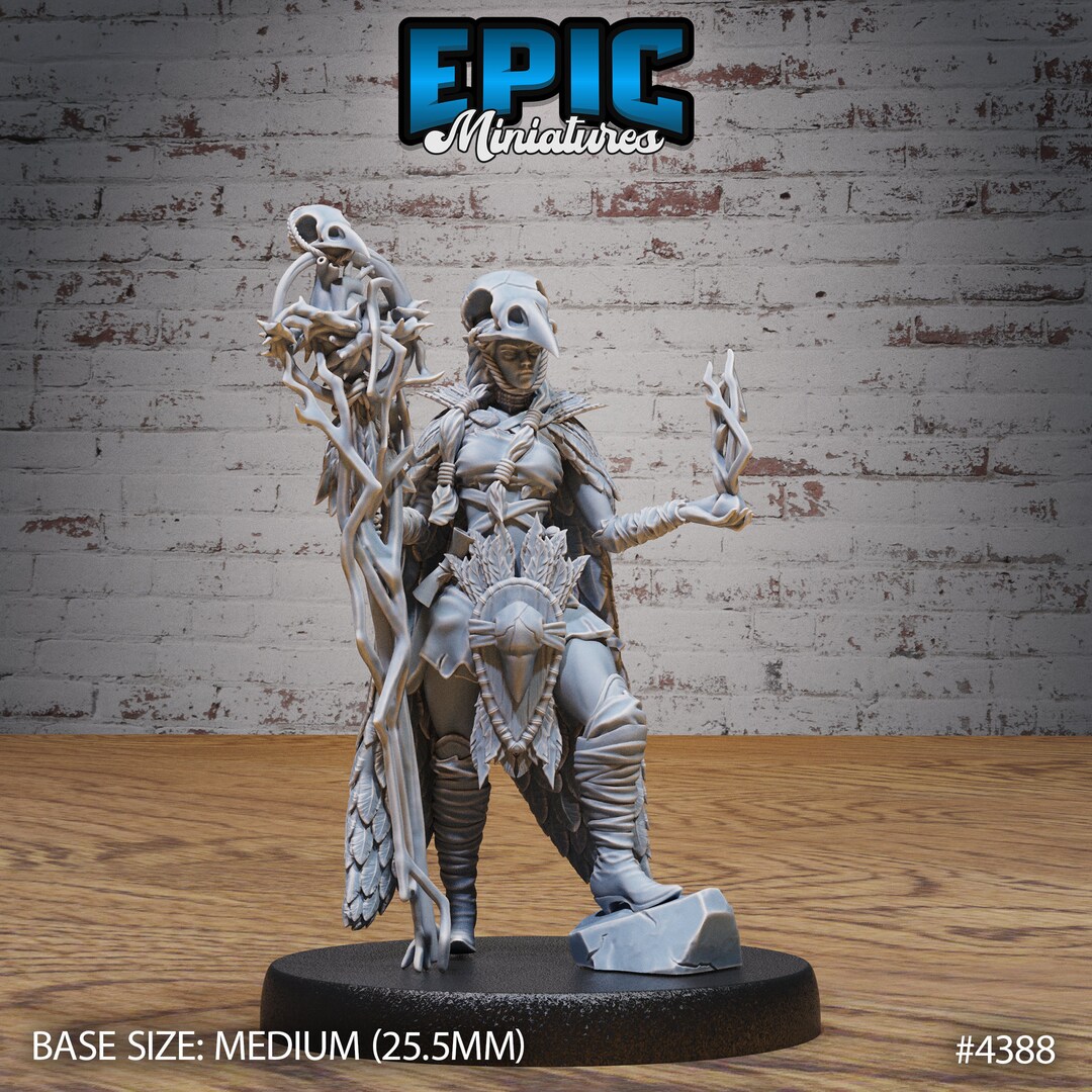 Raven Wizard Female - Multiple Poses - Dnd Miniatures 32mm 8K Resin ...