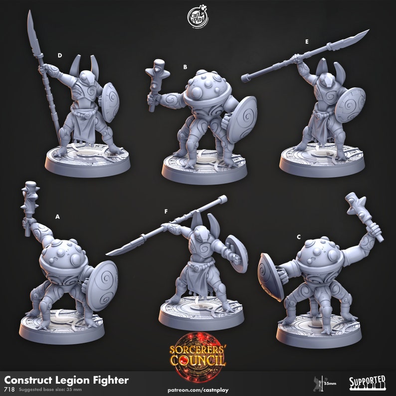 Construct Fighter Dnd Miniatures 32mm 8K Resin Quality Prints ...