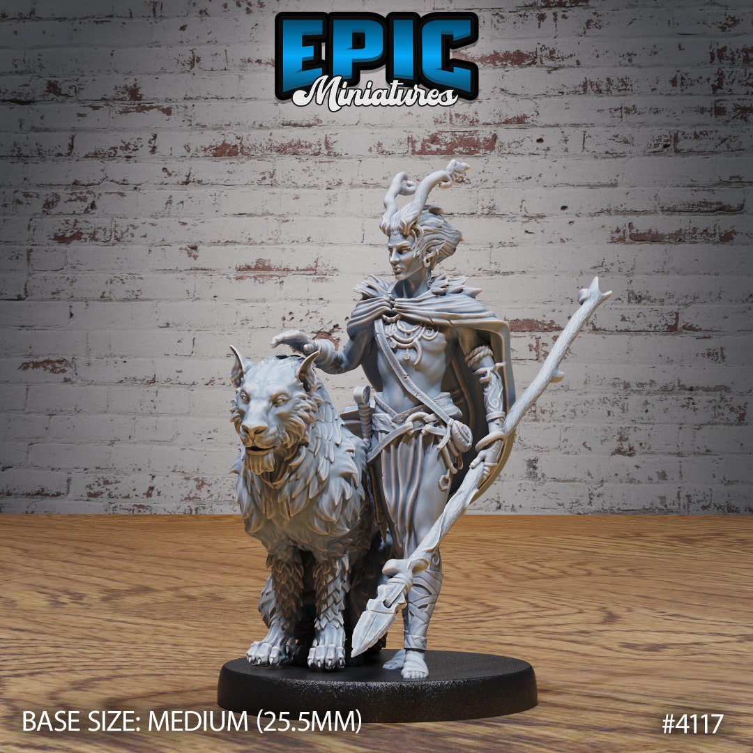 Elf Beast Tamer Ranger Dnd Miniatures 32mm 8K Resin Quality Prints ...