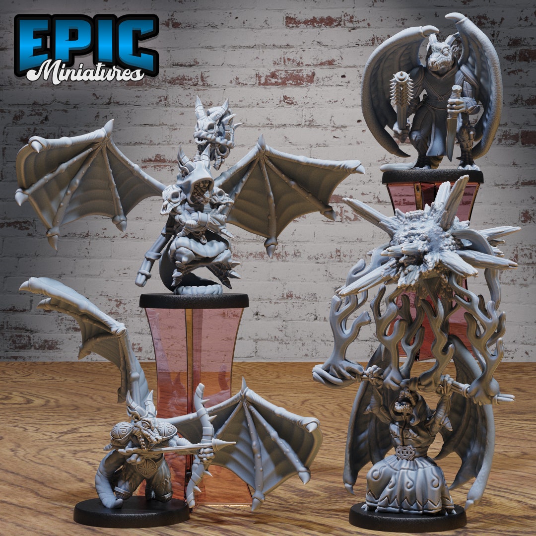 Winged Kobold Tribe Multiple Poses Dnd Miniatures 32mm 8K Resin Quality ...