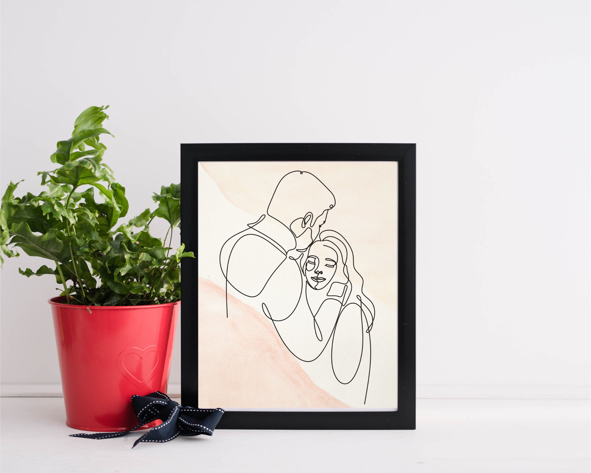 Couples Line Art, Line Art Print, Line Drawing Wall Art, Digital ...