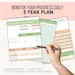 Ultimate 5 Year-plan - Goals Tracker by Yearly, Quarterly, Weekly, and ...