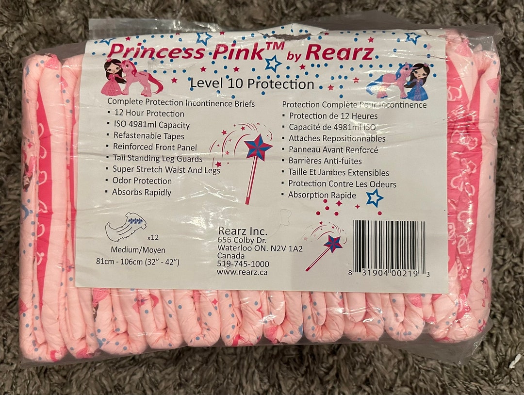 Vintage Retired Rearz Princess Pink Medium Bag of Adult Diapers ABDL - Etsy