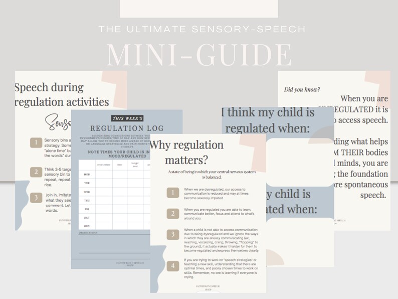Speech, Language and Regulation Mini-guide - Etsy
