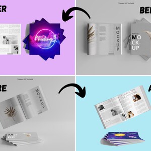 Square Magazine Mockup, Square Magazine Mockup PSD, Square Magazine ...