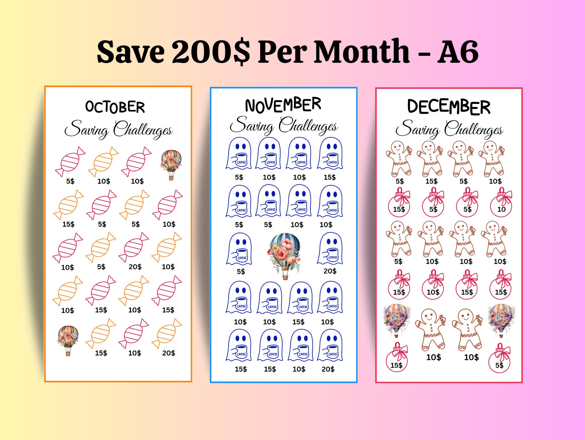 Savings Challenge, Savings Challenge Printable, Saving Challenge ...