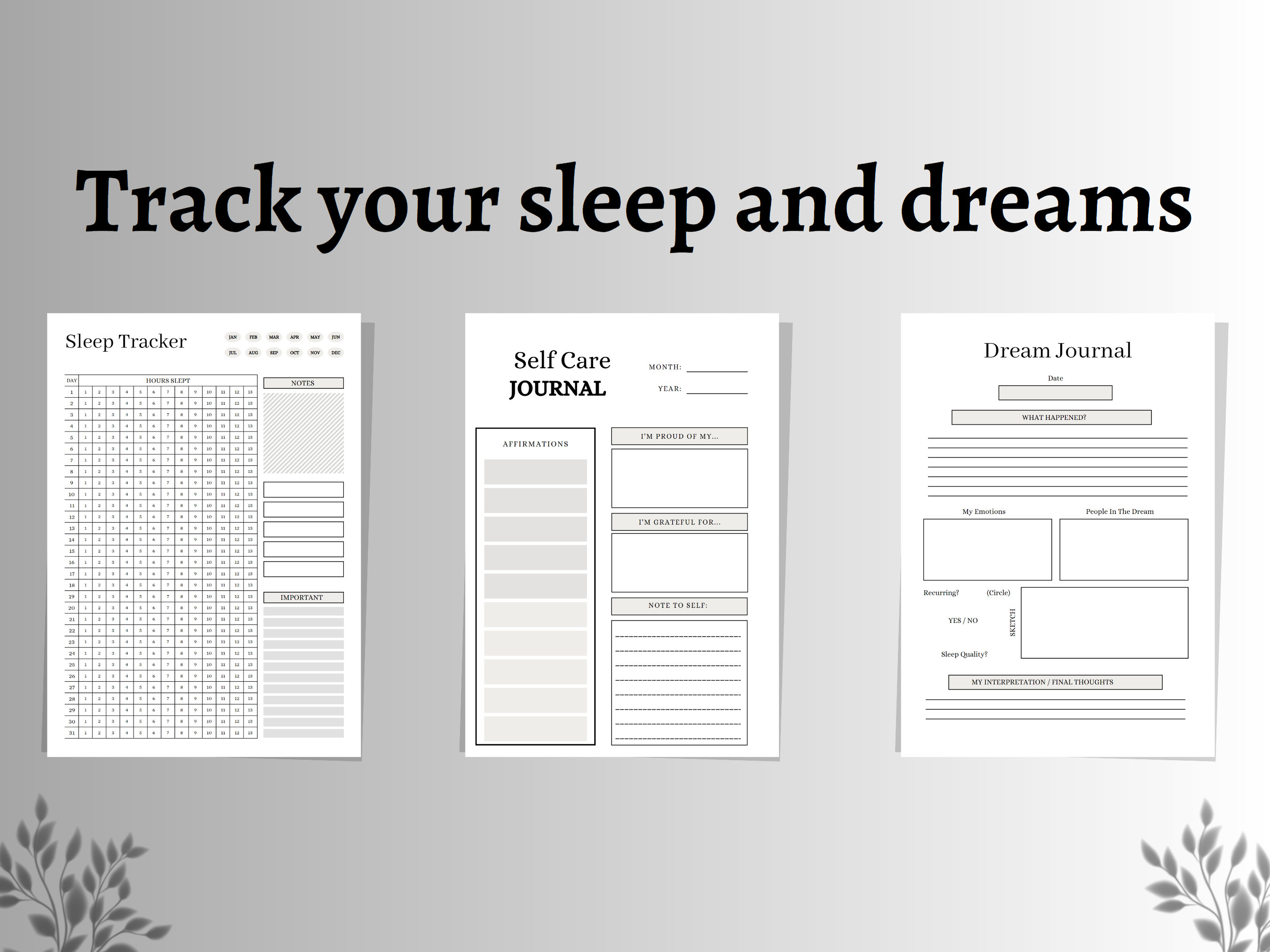 Self Care Planner Printable, Self Care Journal, Mood Tracker, Gratitude ...