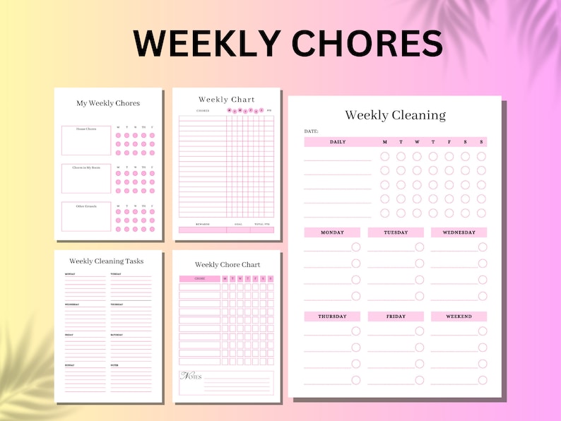 Chores Chart Printable, Cleaning Schedule, Cleaning Planner, Cleaning ...