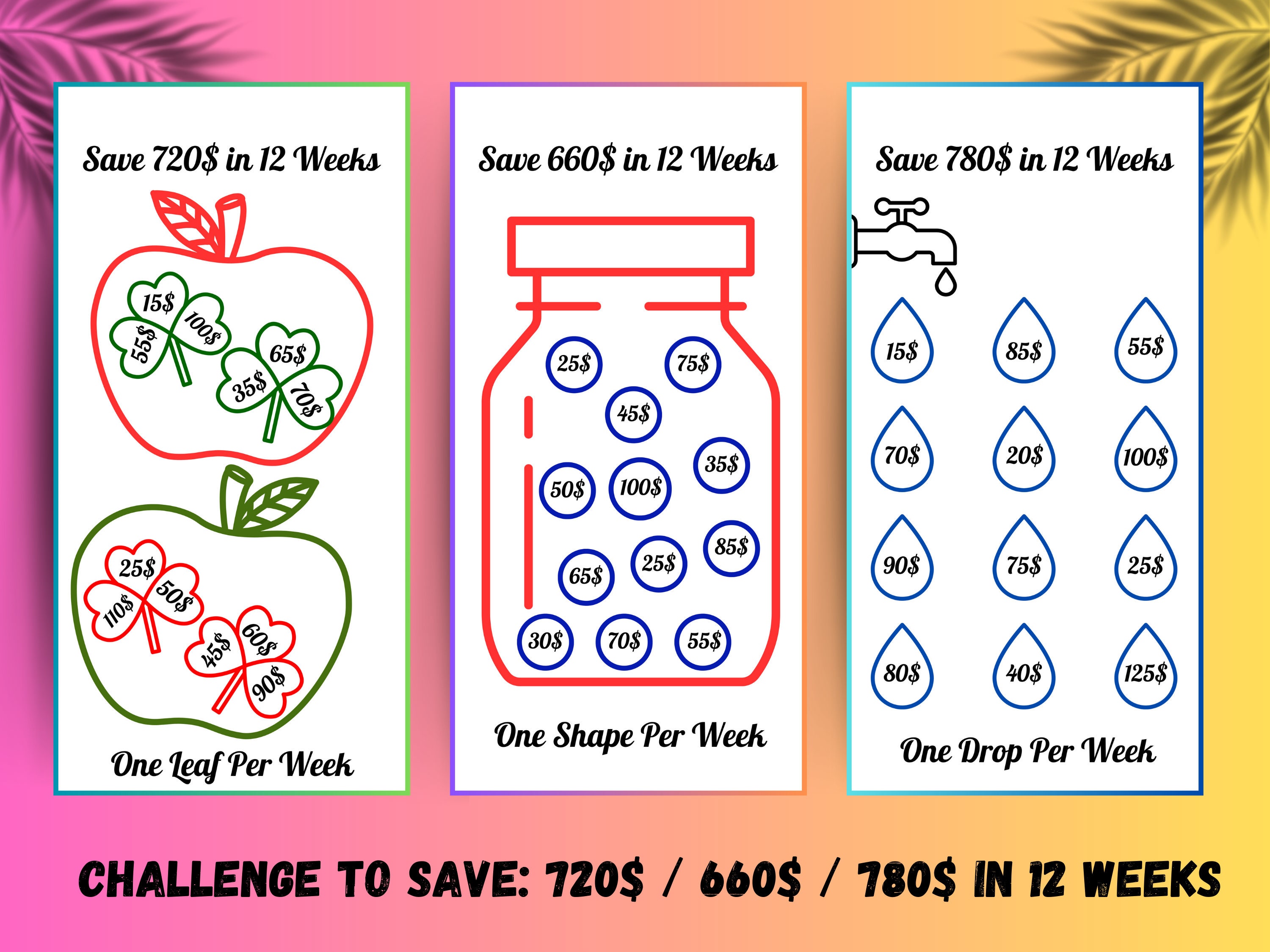Savings Challenge, Savings Challenge Printable, Saving Challenge ...