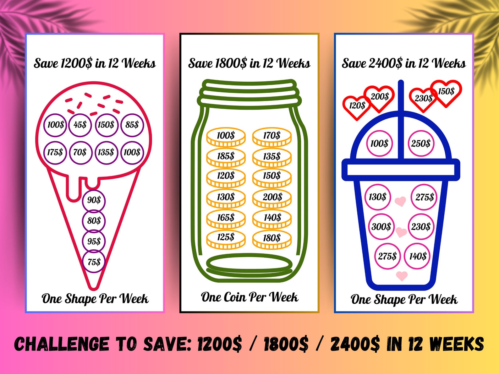 Savings Challenge, Savings Challenge Printable, Saving Challenge ...