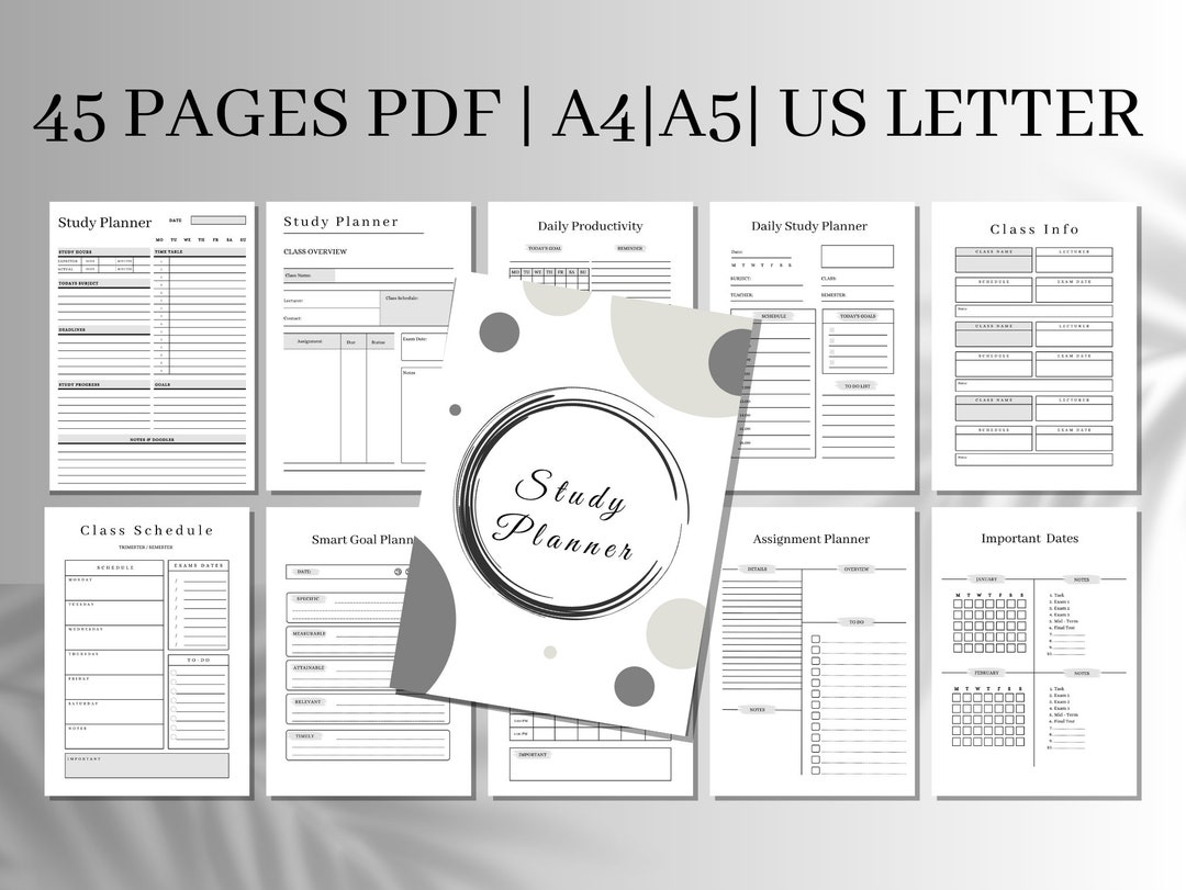 Student Planner Printable, Study Planner Printable, College Student ...