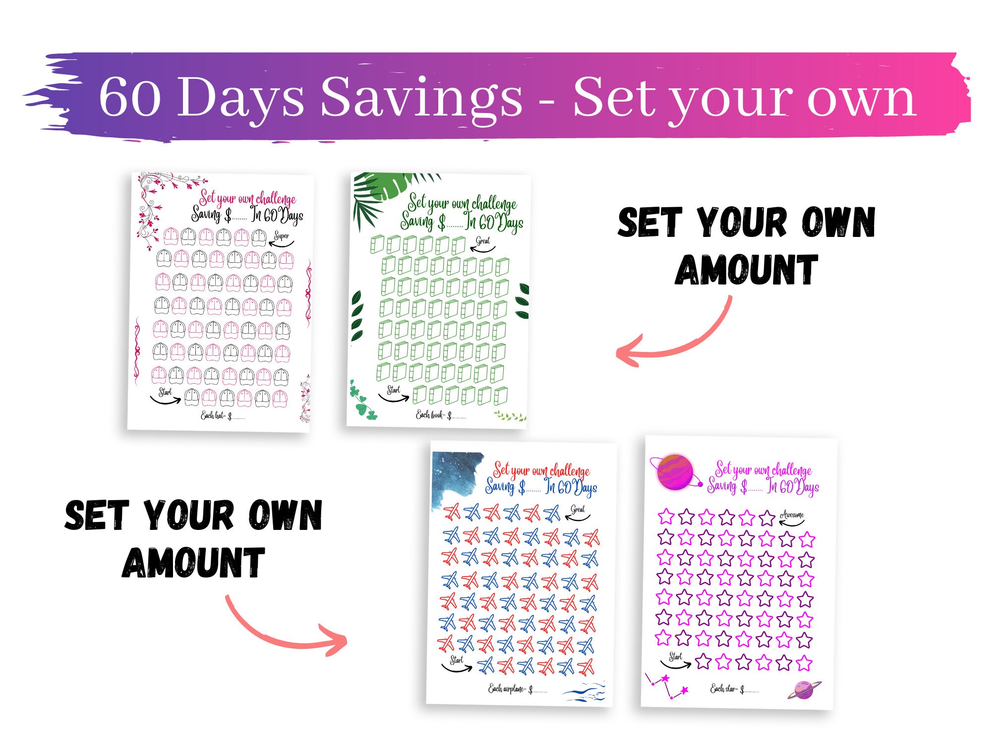 Saving Challenge Printable Printable Saving Challenge - Etsy UK