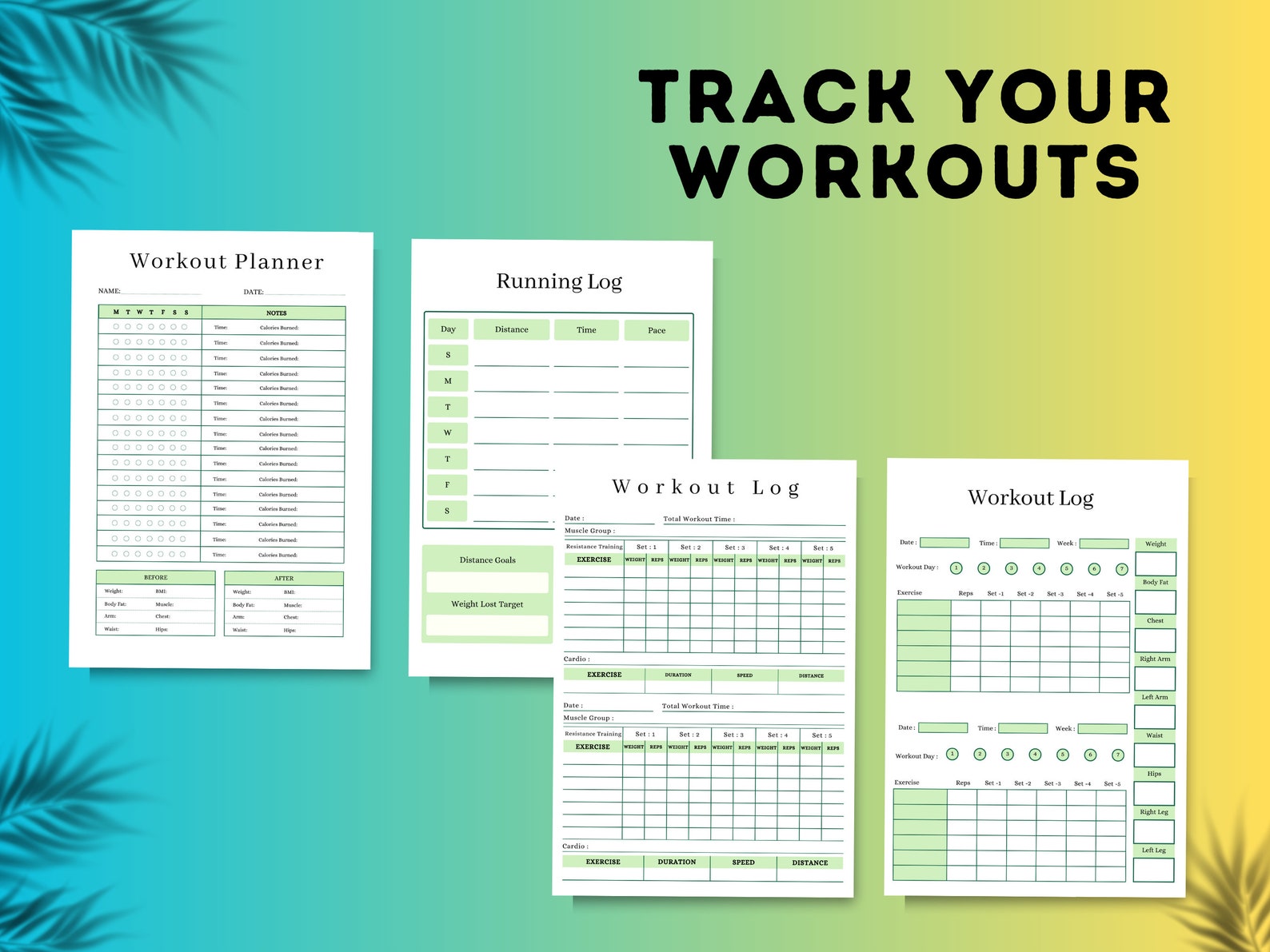 Fitness Planner Printable, Fitness Tracker, Weight Loss Tracker ...