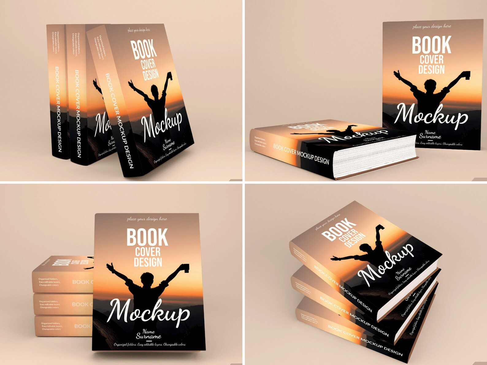 Book Mockup Bundle, Book Mockup PSD, Books Mockup, Book Cover Mockup ...