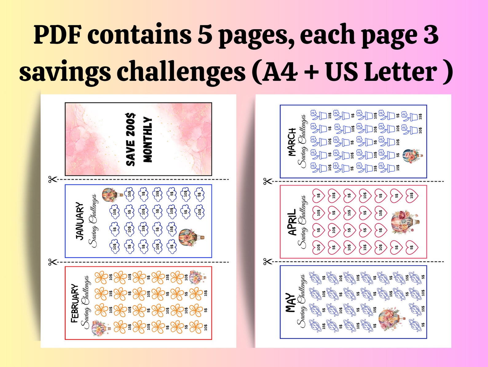 Savings Challenge, Savings Challenge Printable, Saving Challenge ...