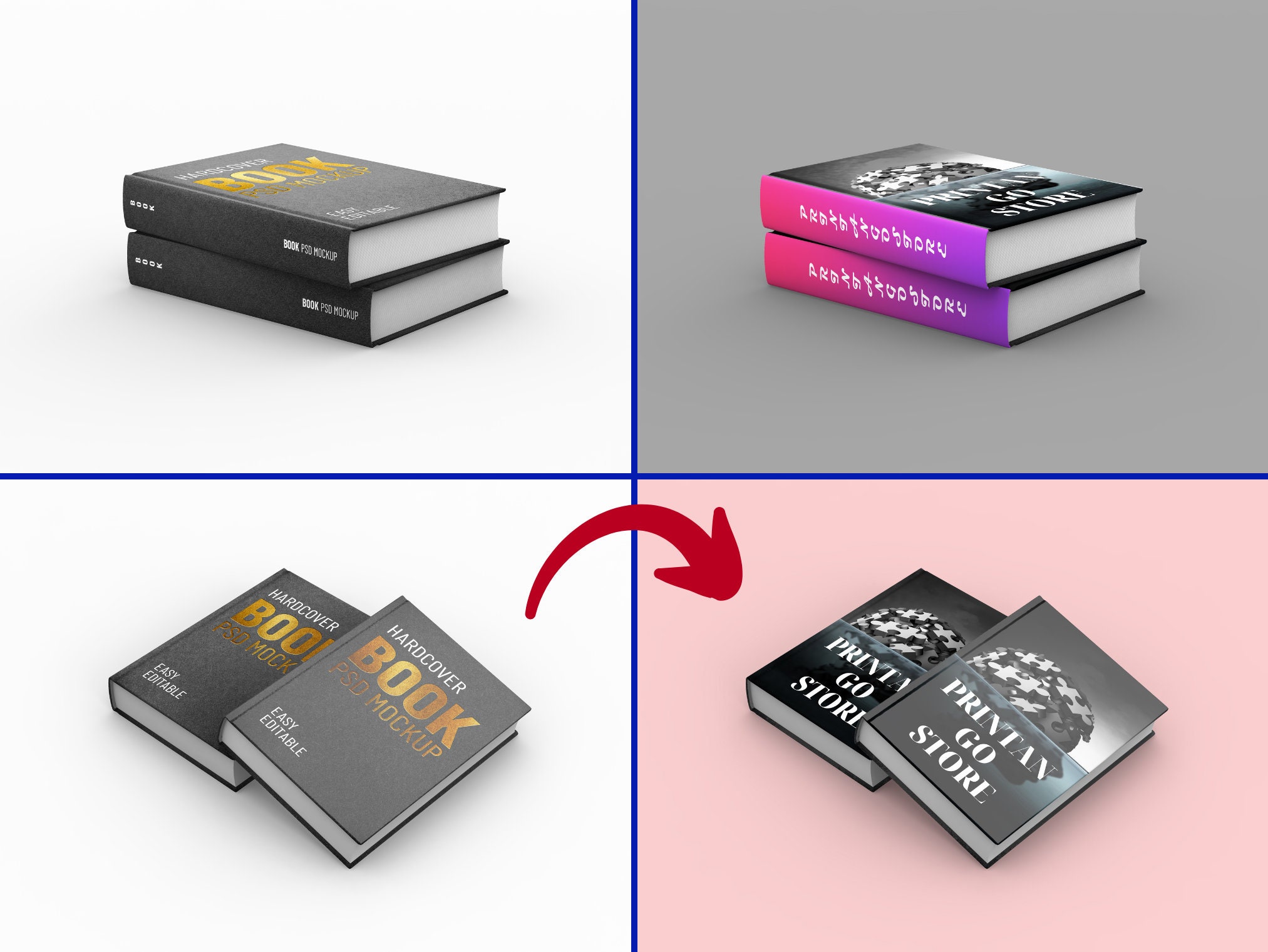 Book Mockup Bundle, Book Mockup Psd, Books Mockup, Book Cover Mockup ...