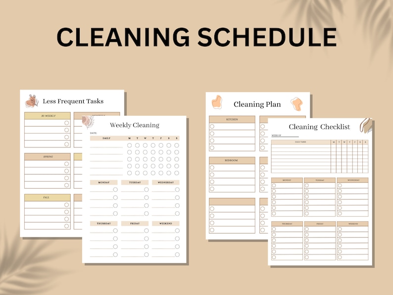 Chores Chart Printable Cleaning Schedule Cleaning Planner - Etsy
