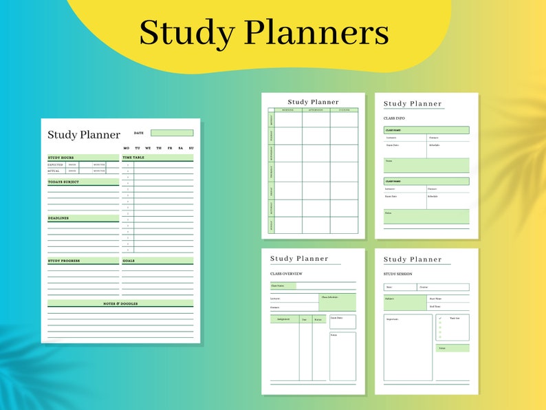 Student Planner Printable, Study Planner Printable, College Student ...