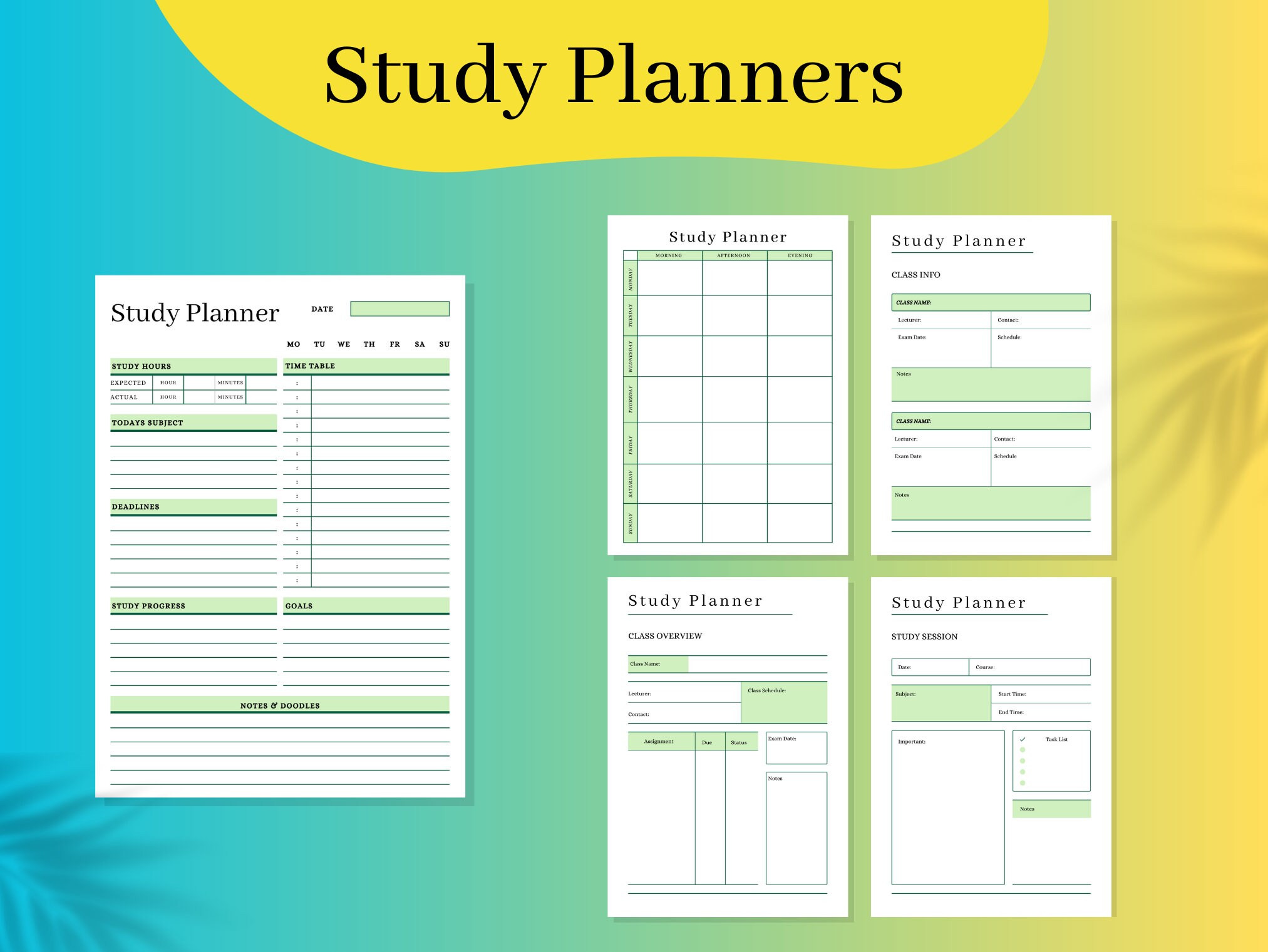 Student Planner Printable, Study Planner Printable, College Student ...