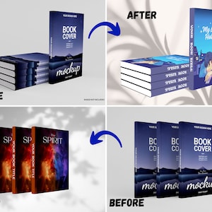 Book Mockup Bundle, Book Mockup PSD, Books Mockup, Book Cover Mockup ...