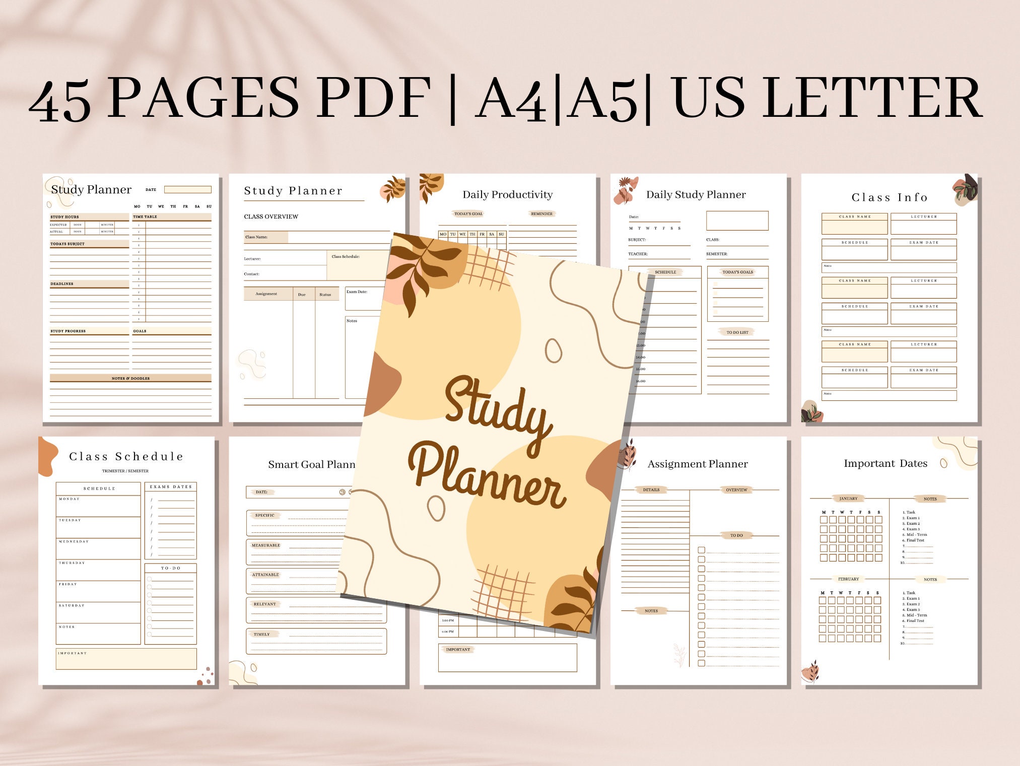 Student Planner Printable, Study Planner Printable, College Student ...