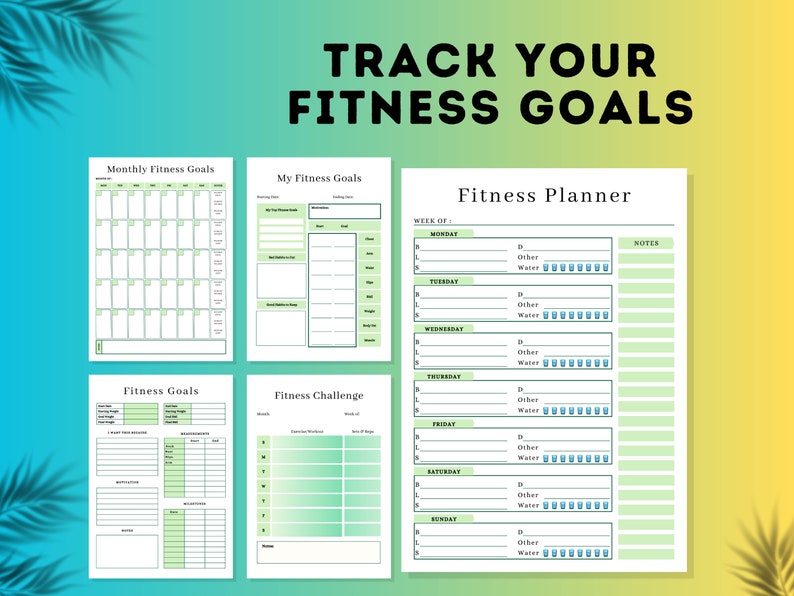 Fitness Planner Printable Fitness Tracker Weight Loss - Etsy