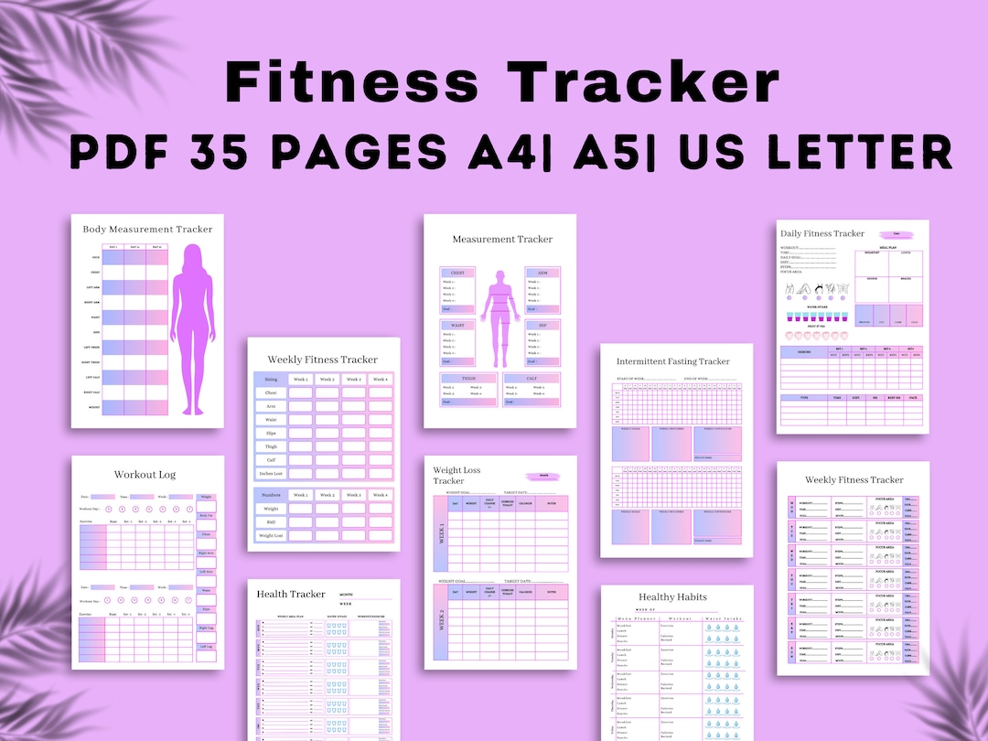 Fitness Planner Printable, Fitness Tracker, Weight Loss Tracker ...