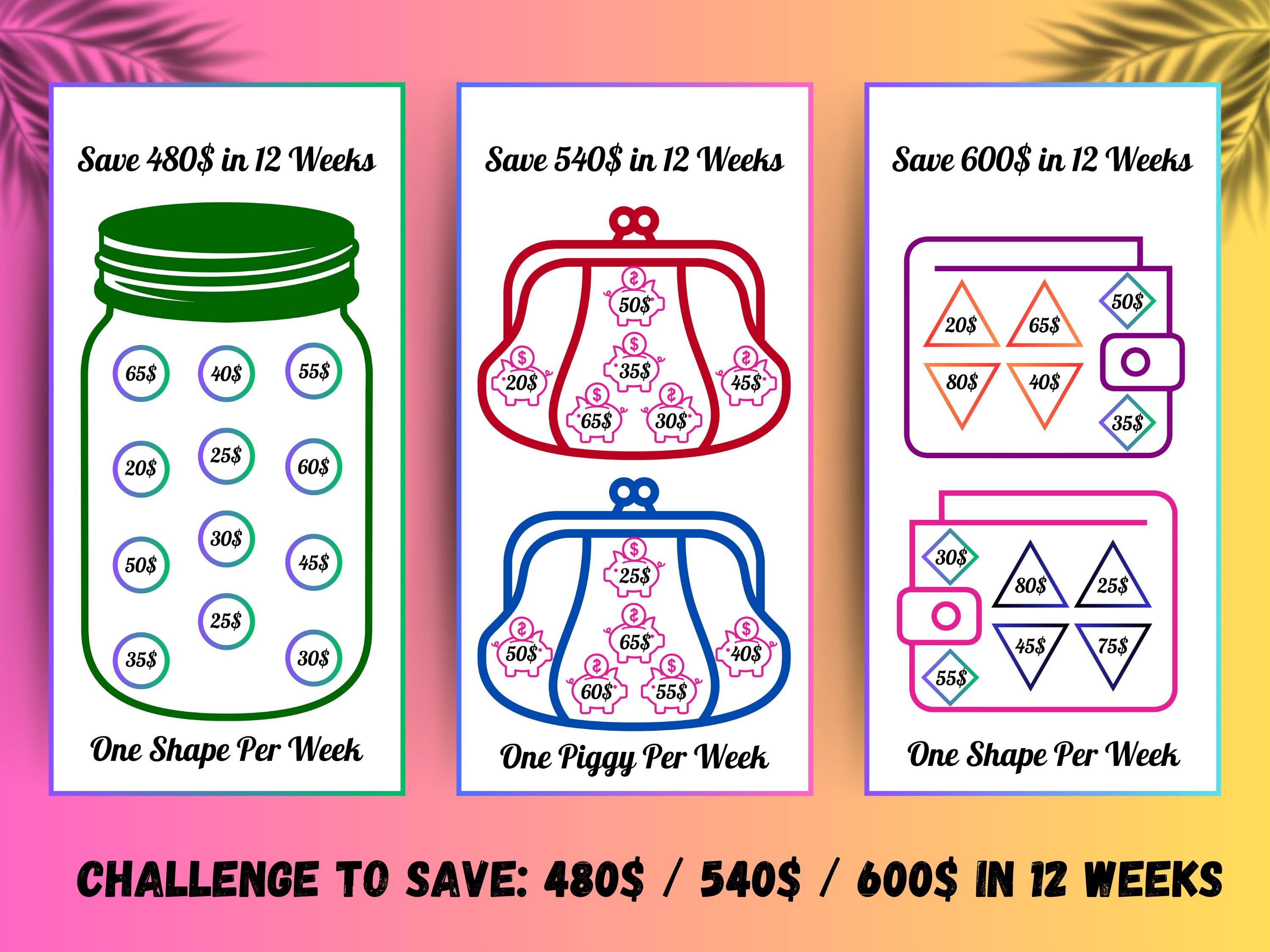 Savings Challenge, Savings Challenge Printable, Saving Challenge ...