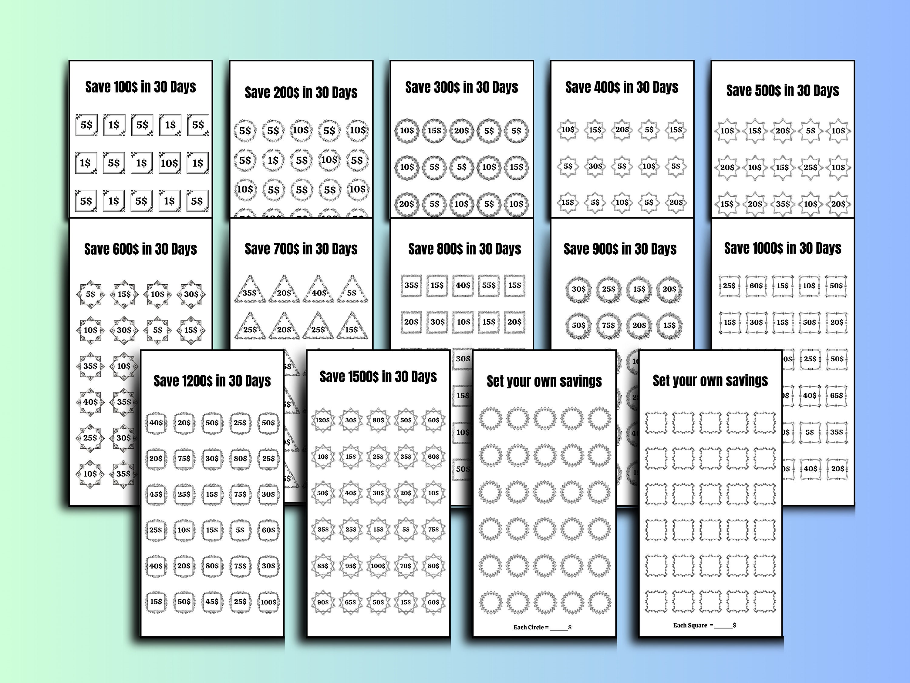 Saving Challenge Printable, Printable Saving Challenge, Savings ...