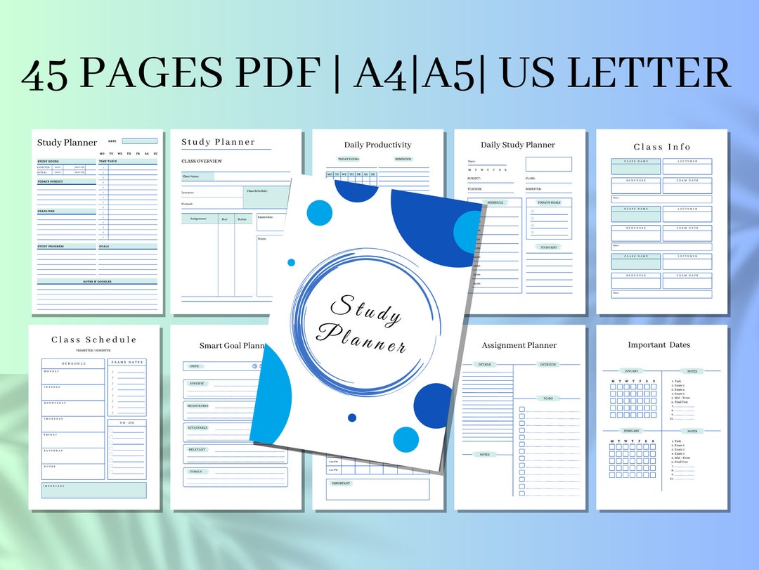 Student Planner Printable, Study Planner Printable, College Student ...