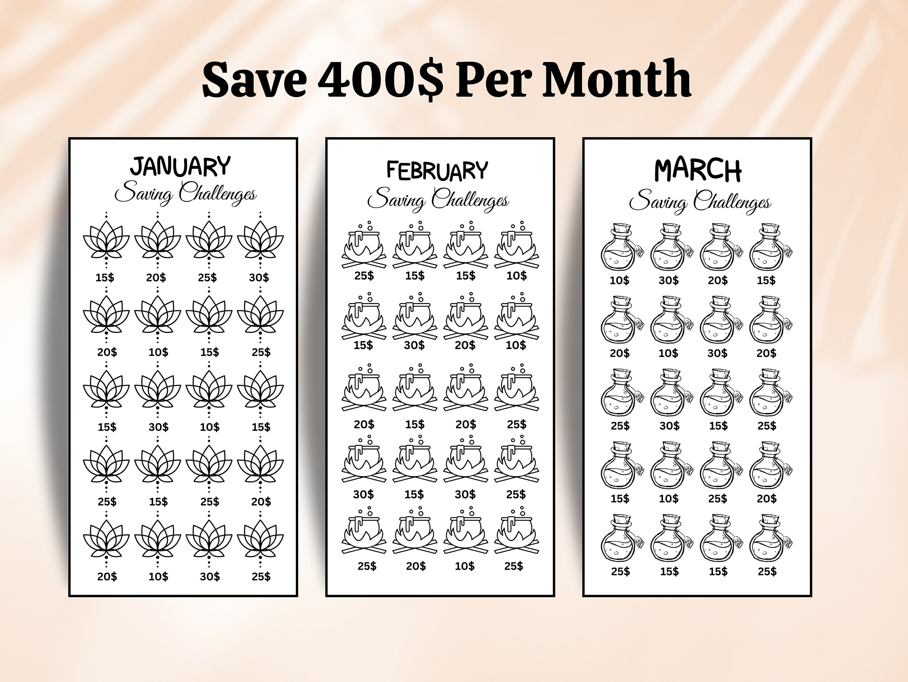 Savings Challenge, Savings Challenge Printable, Saving Challenge ...