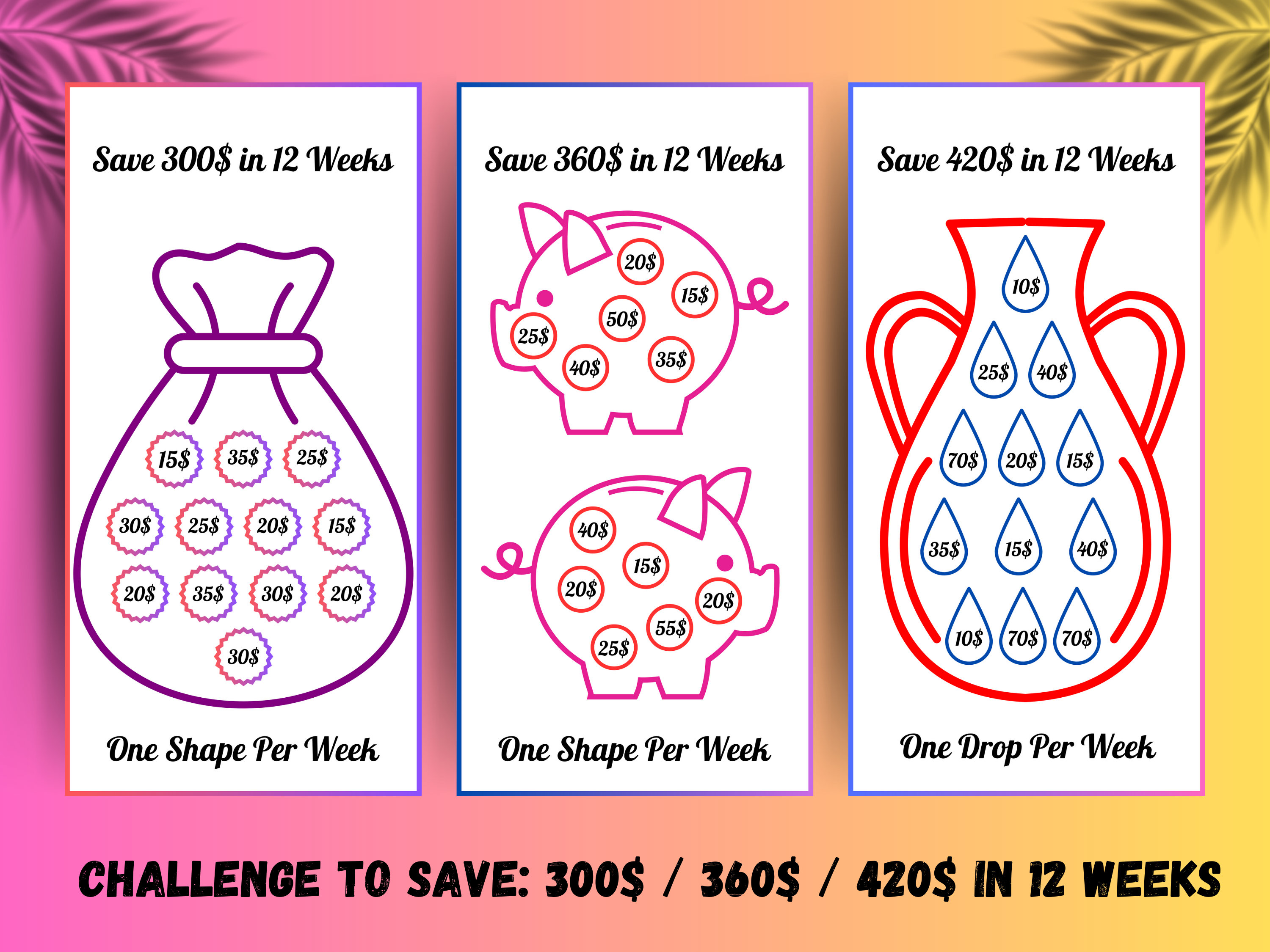Savings Challenge, Savings Challenge Printable, Saving Challenge ...
