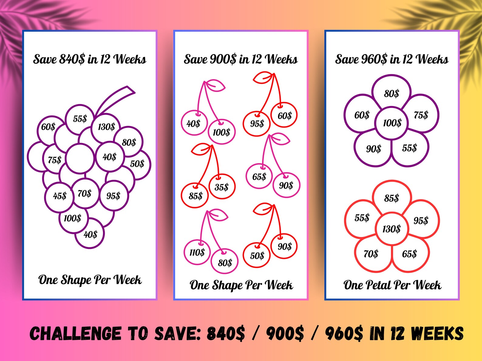Savings Challenge, Savings Challenge Printable, Saving Challenge ...