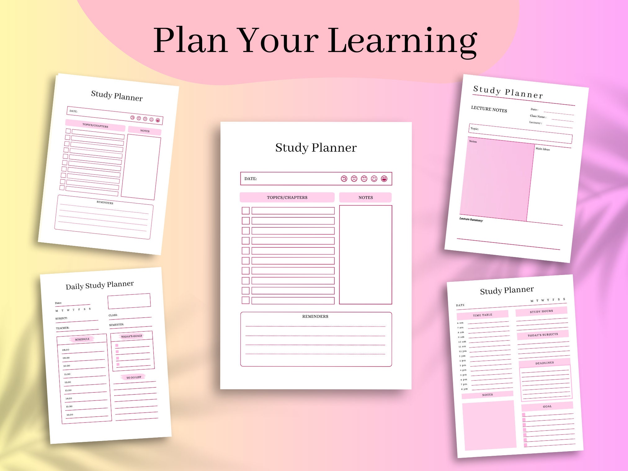 Student Planner Printable Study Planner Printable College - Etsy