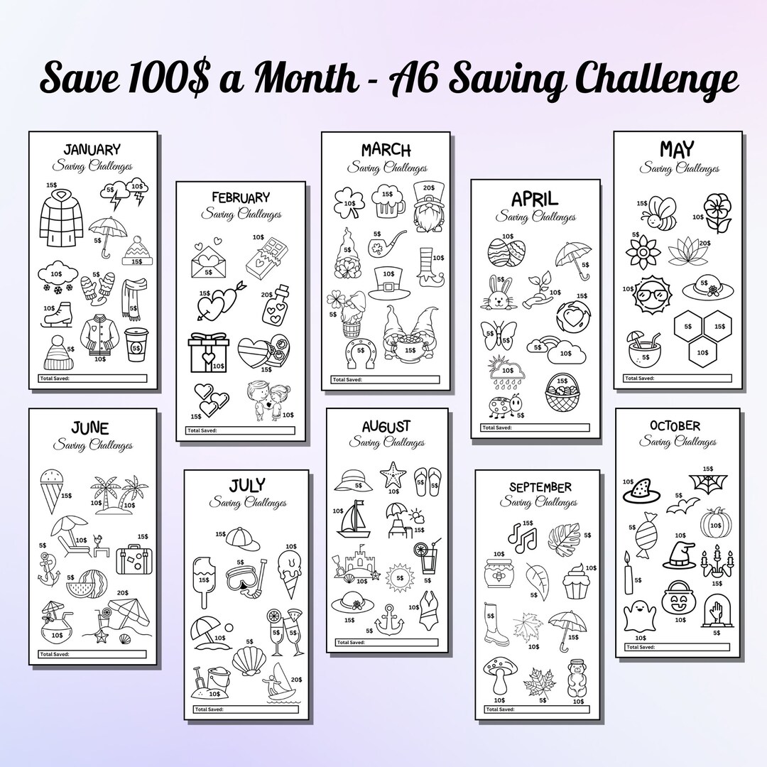 Savings Challenge, Savings Challenge Printable, Saving Challenge ...