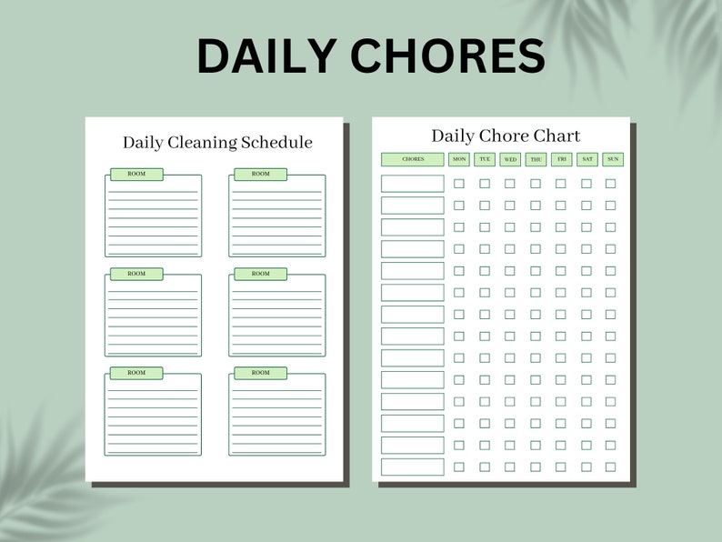 Chores Chart Printable, Cleaning Schedule, Cleaning Planner, Cleaning ...