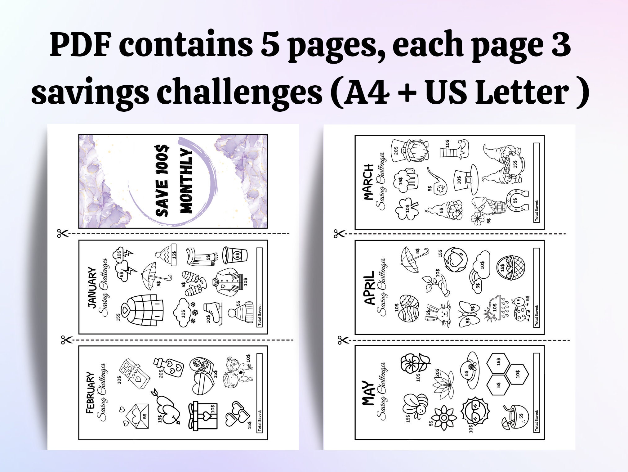 Savings Challenge, Savings Challenge Printable, Saving Challenge ...