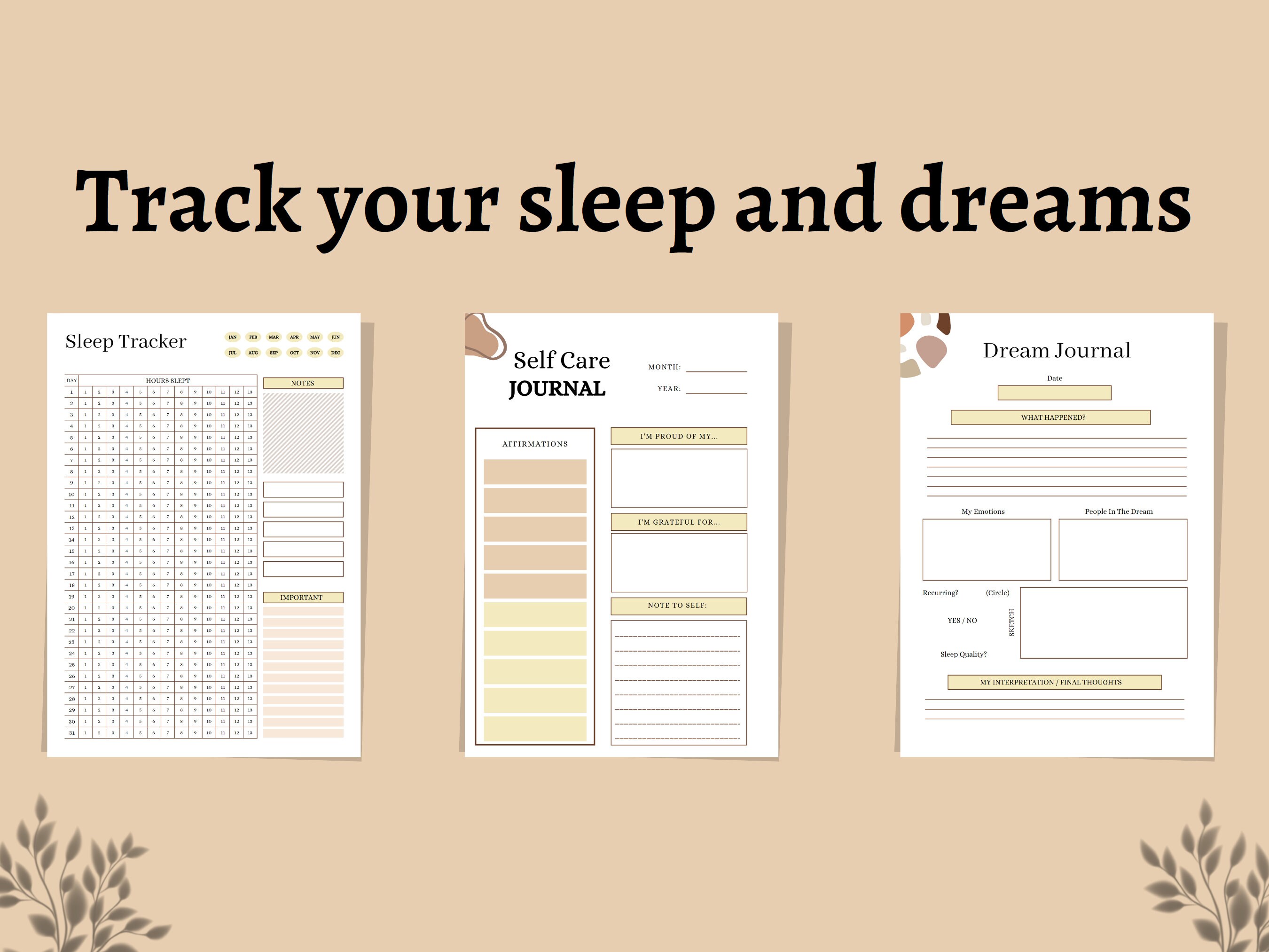 Self Care Planner Printable, Self Care Journal, Mood Tracker, Gratitude ...