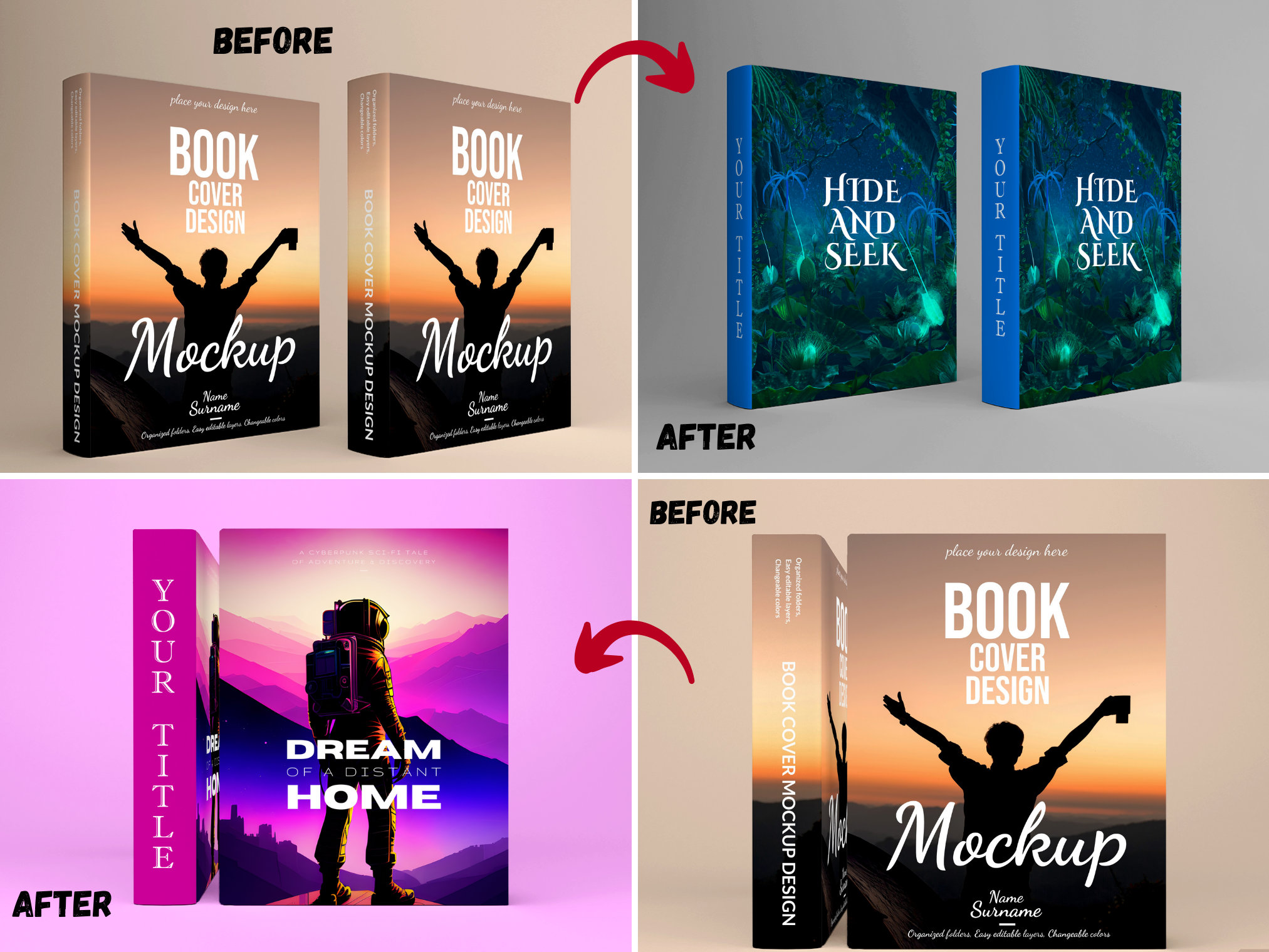 Book Mockup Bundle, Book Mockup PSD, Books Mockup, Book Cover Mockup ...