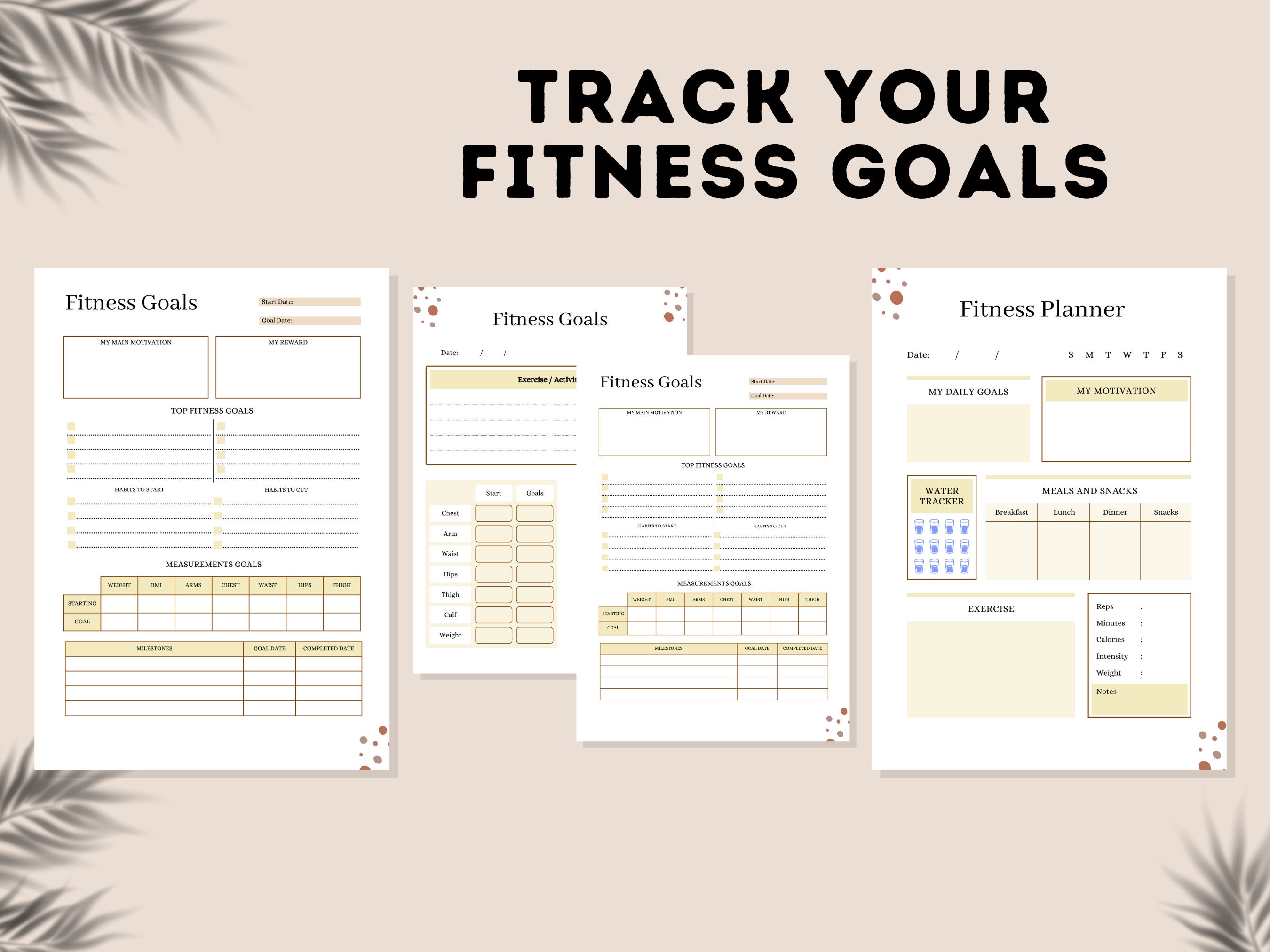 Fitness Planner Printable, Fitness Tracker, Weight Loss Tracker ...