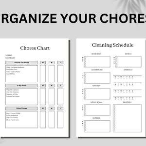 Chores Chart Printable, Cleaning Schedule, Cleaning Planner, Cleaning ...