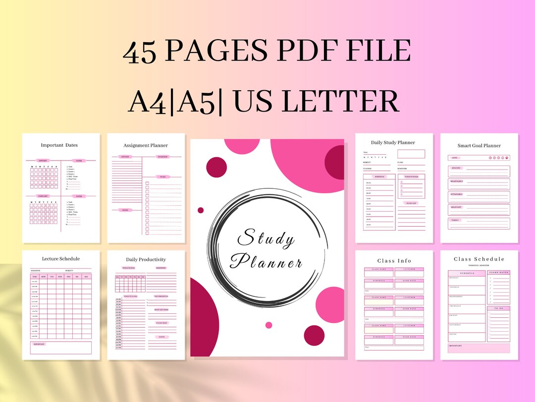 Student Planner Printable, Study Planner Printable, College Student ...